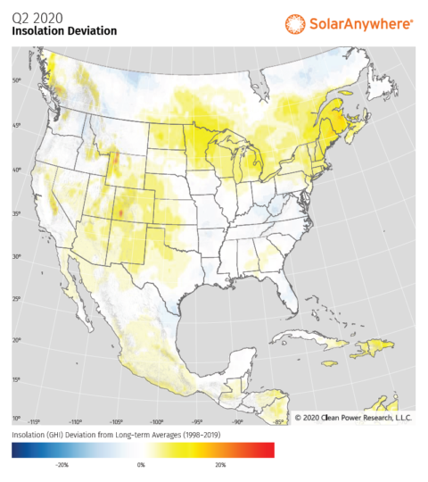 Record climate disasters, moderate solar deviations through Q3 2020